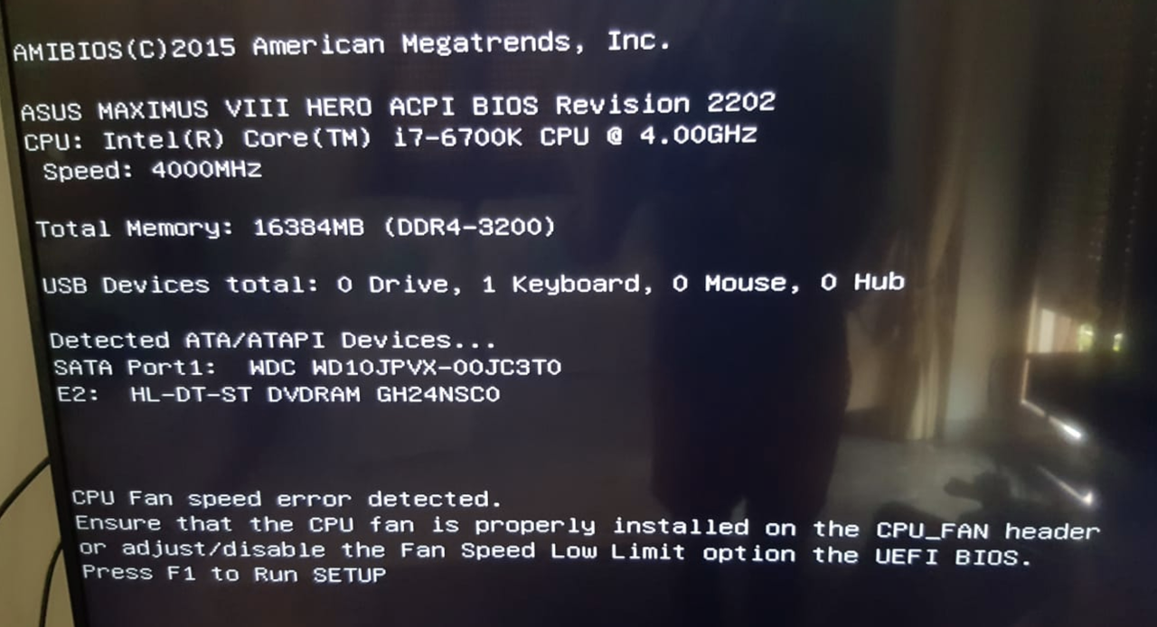 Maximus HERO VIII stuck on codes AE/A9 : r/pcmasterrace