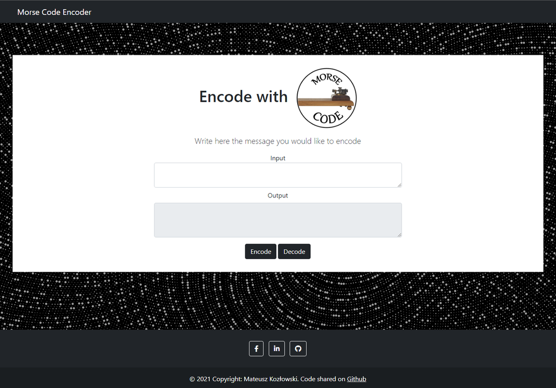 GitHub - Cozynosky/MorseCodeEncoderWebApp: [PL]Prosty serwis ...