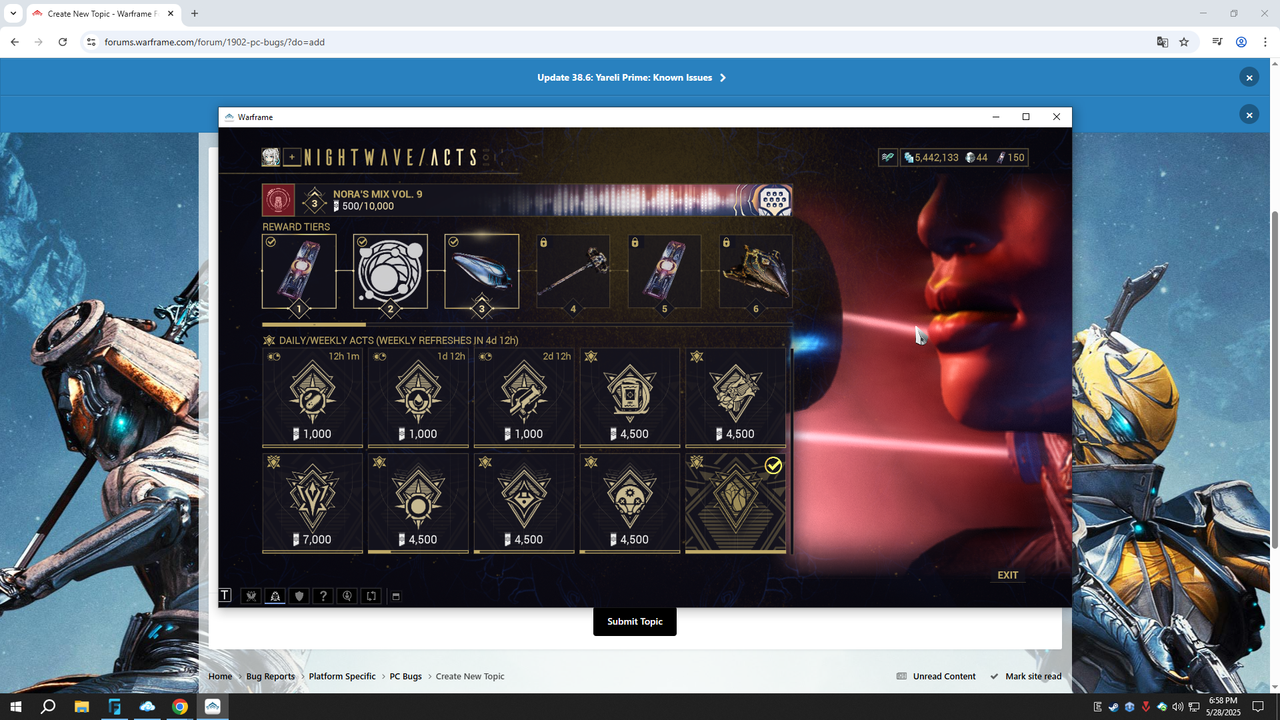Nightwave mission bug - PC Bugs - Warframe Forums