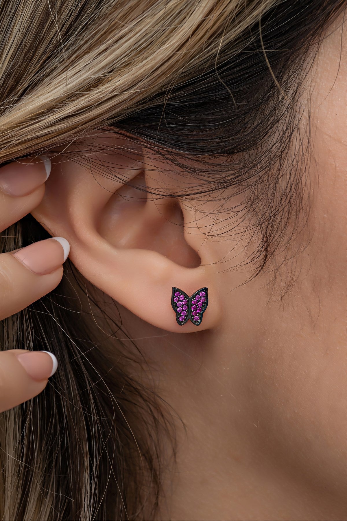 Purple Stone Butterfly Earrings 1 — Postimages