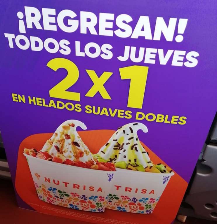 Regresan los jueves 2x1 en Nutrisa