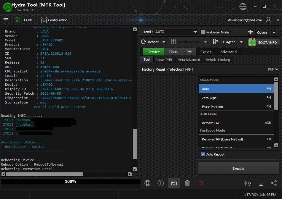 Lava lex402 (z33) (factory reset & frp remove) only hydra tool - GSM-Forum