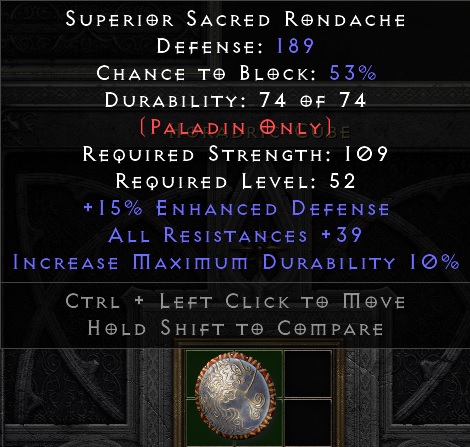 O Sup Sacred Rondache 39@ - Topic - d2jsp