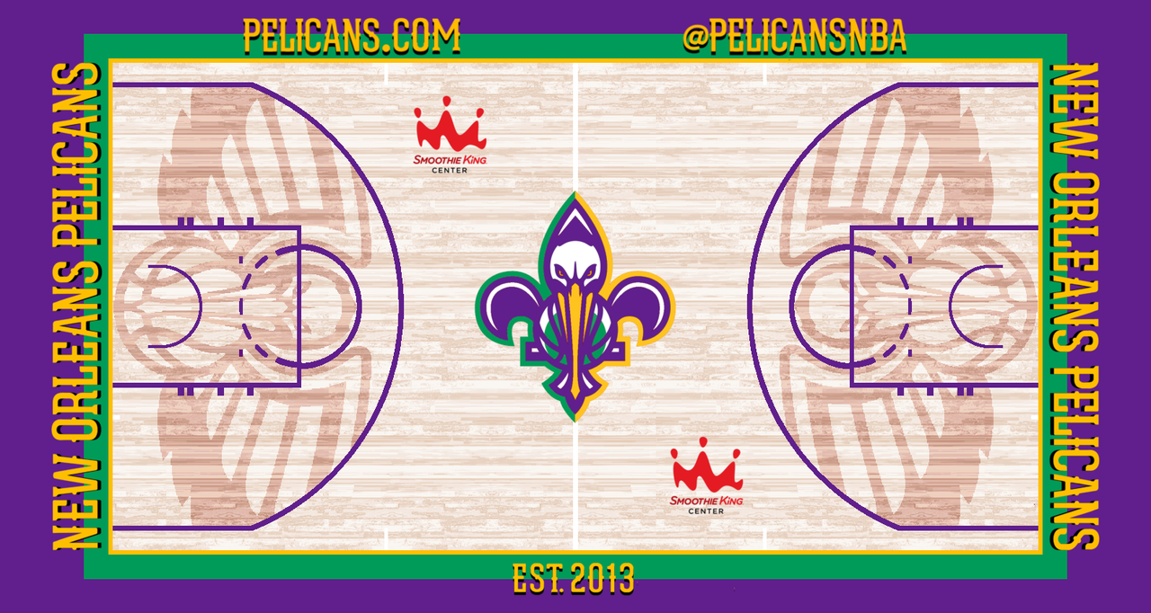 New Orleans Pelicans Recolor/Rebrand Concept. Uniforms + Courts (MARDI ...