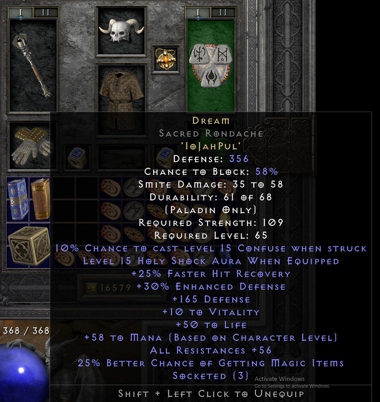 Good Dream Bone Visage / Dream Sacred Rondache - Topic - d2jsp