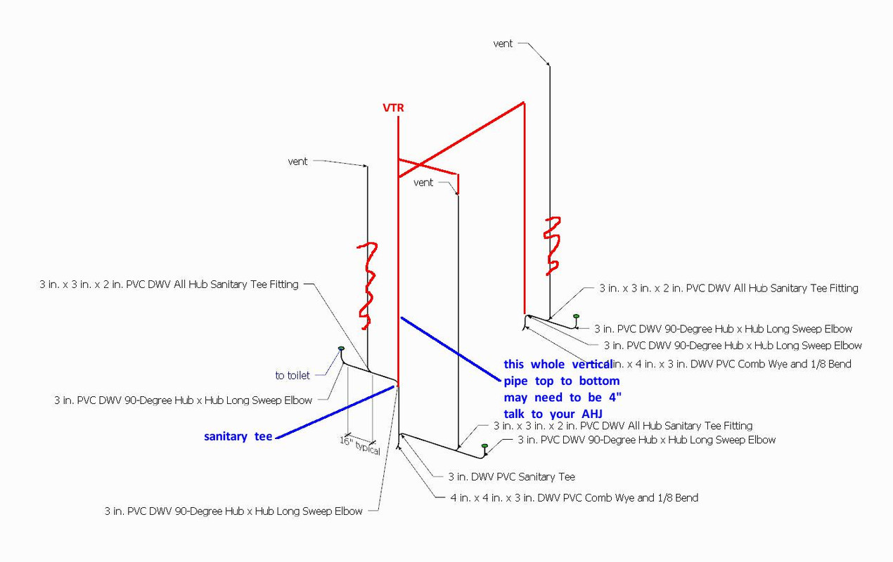 DWV design for 2 bedroom 2 1/2 Bath Home | DIY Home Improvement Forum