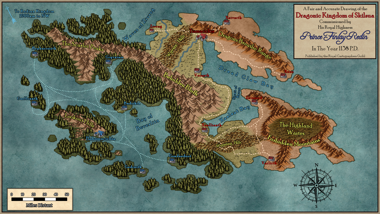The Dragonic Island Nation of Skilsua -- Second Version : r/mapmaking