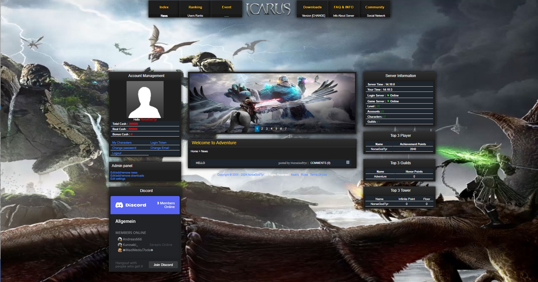 Icarus Register Webpage Ragezone Mmo Development Forums