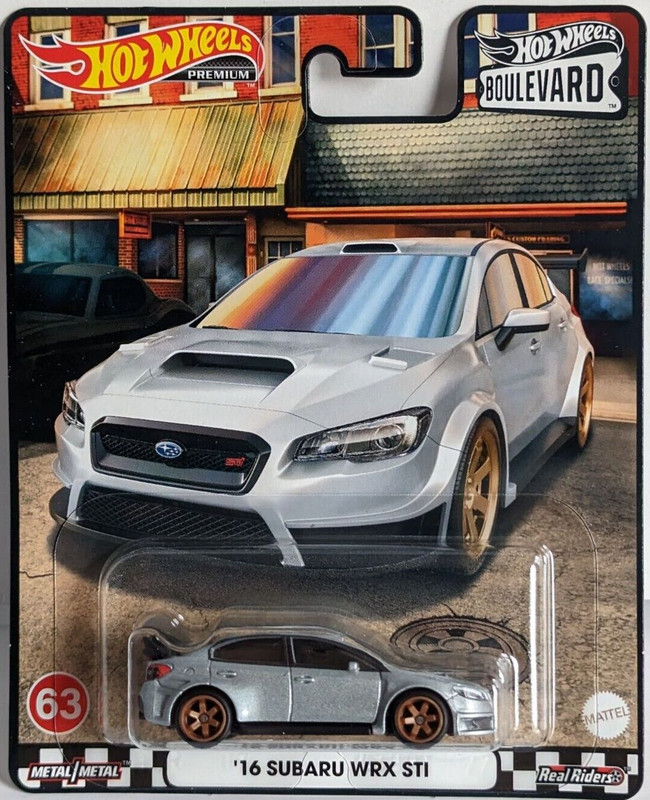 Машинка Hot Wheels Premium '16 Subaru WRX STI 2022 Boulevard ( 63) Real Riders HCR07 — Postimages