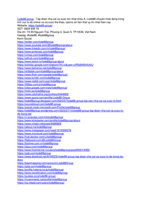 Lode88 Group Tập đoàn nhà cái cá cược Lô đề Bóng đá — Postimages