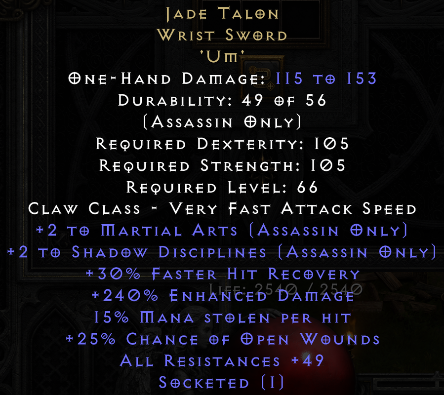 Iso: Impossible 100% Perfect Jade Talon - Topic - d2jsp