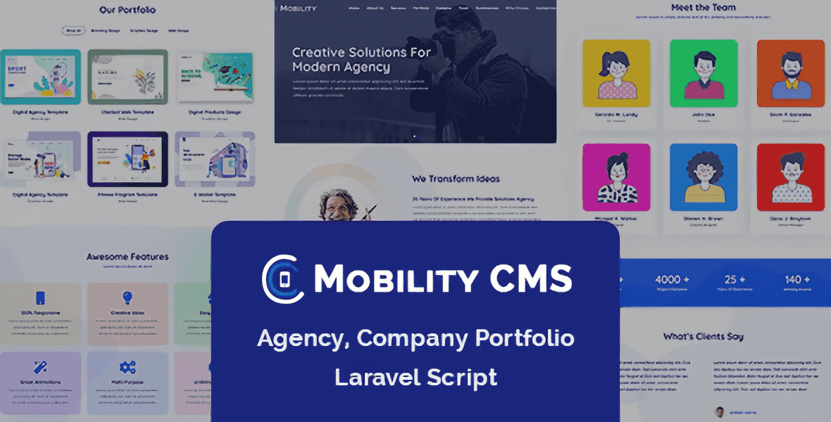 Mobility CMS – Agency, Company Portfolio Laravel Script PHP – Bliter GPL