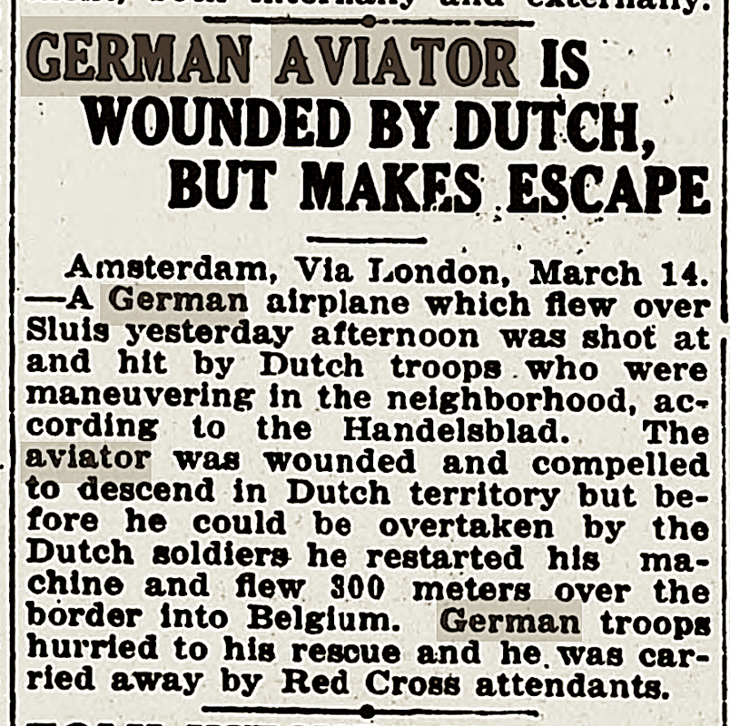 03 14 1917, German Downed By Dutch Escapes, Grand Forks Herald — Postimages