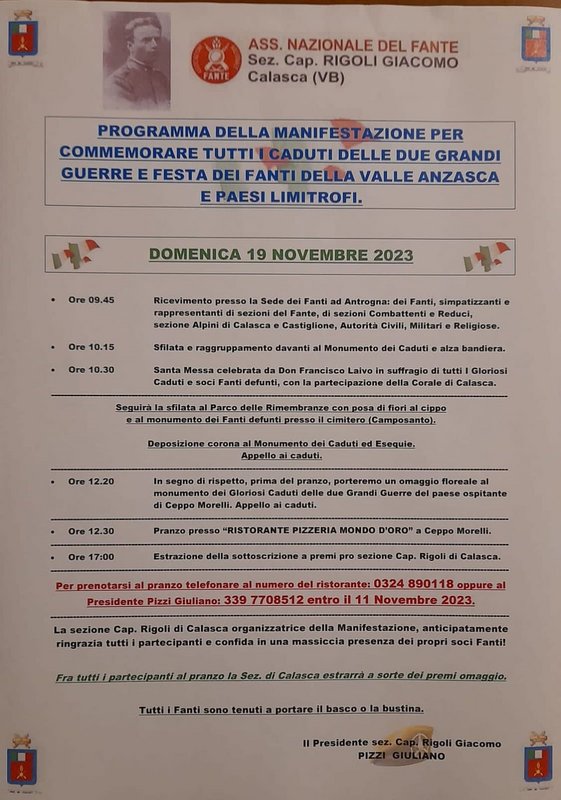 Calasca Castiglione: Fanti in festa - Locandina
