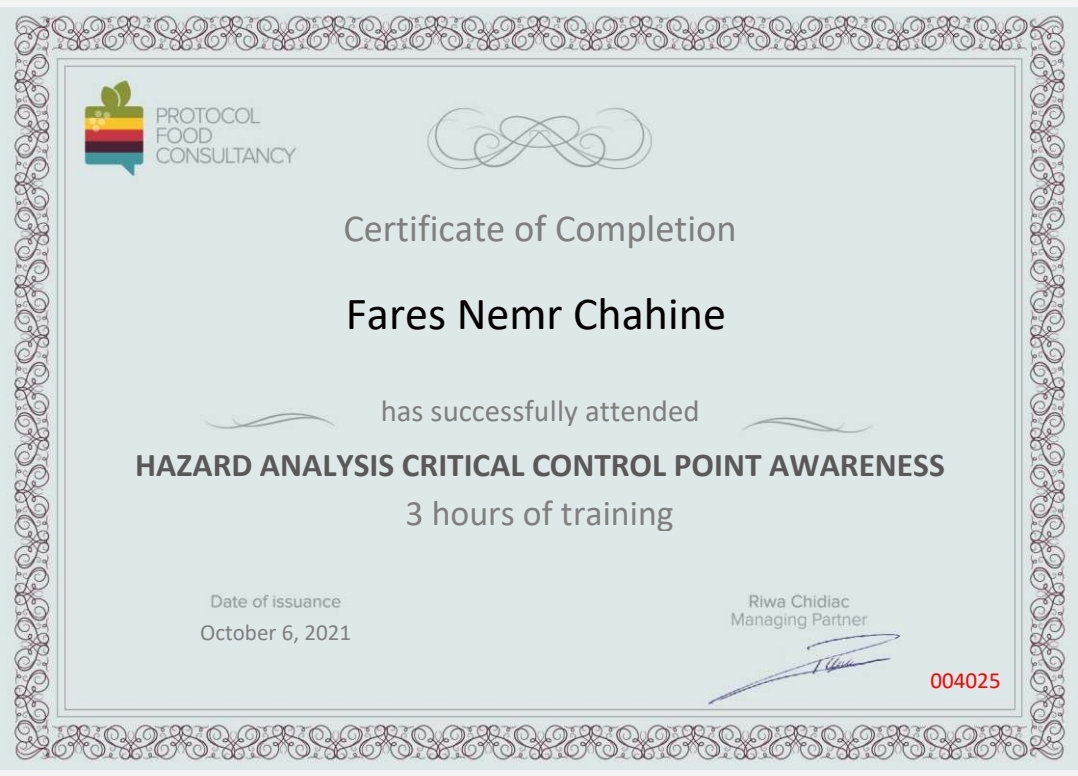 HACCP CERT — Postimages