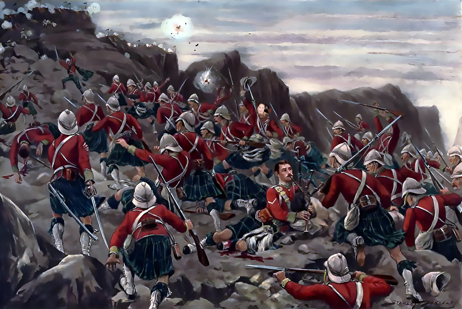 Anglo pakistan, Dargai,carga de los Gordon Highlanders en Dargai ...