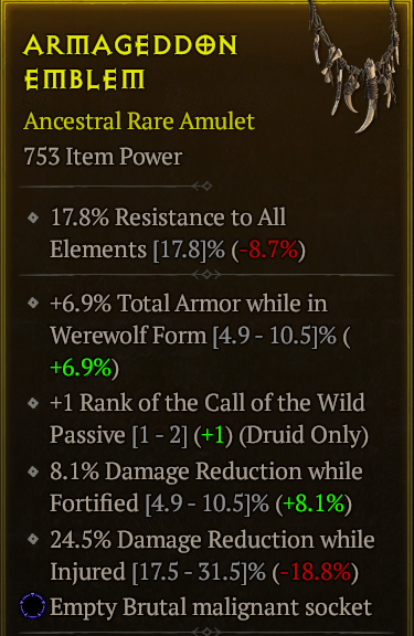 Iso Max Drwinjured Druid Amulet - Topic - d2jsp