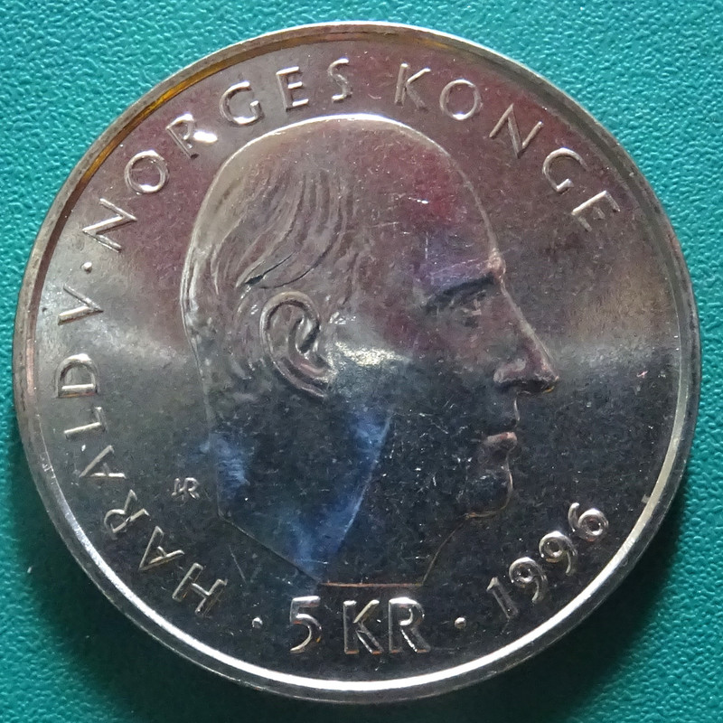 NOR 5 Coronas (1996, centenario de la expedición de Nansen Fram) anv ...