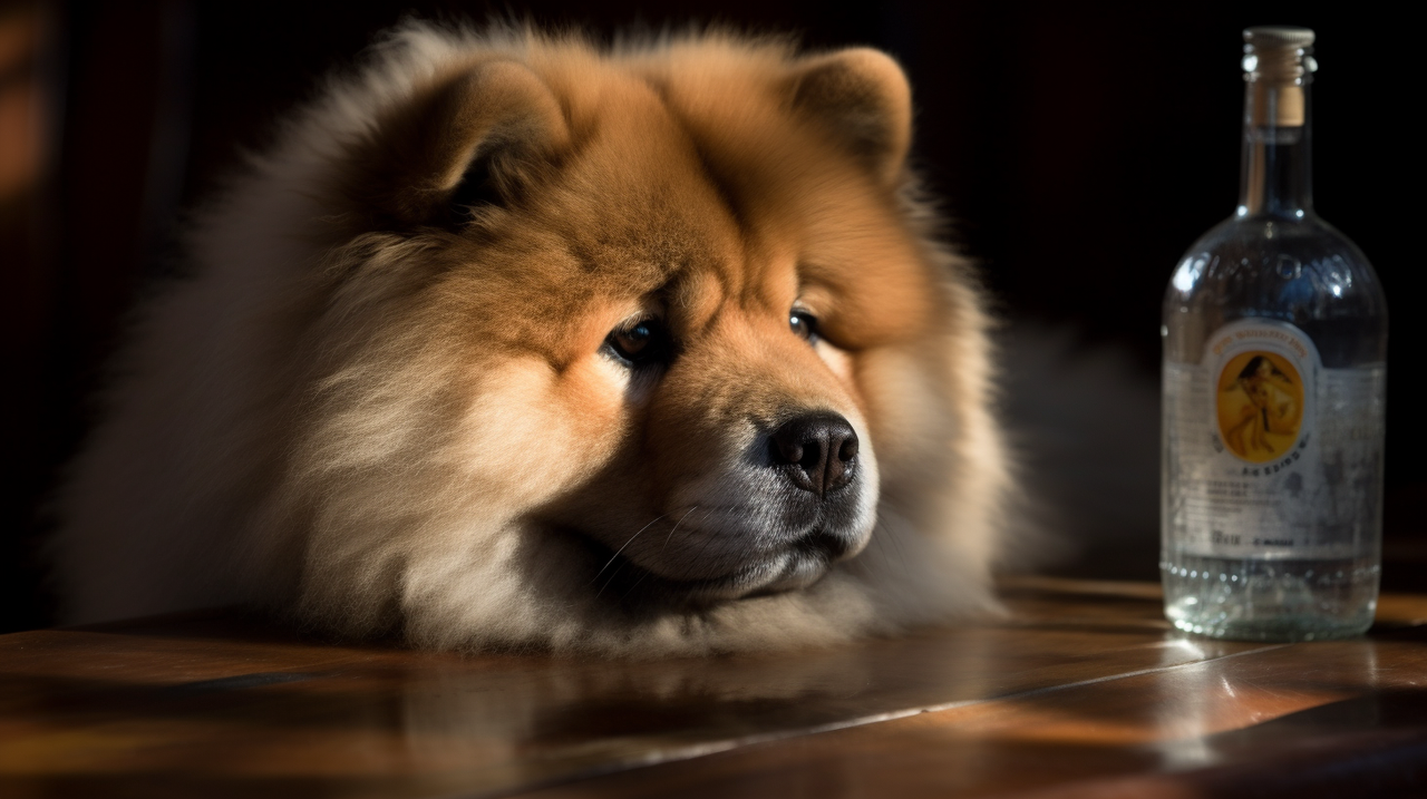 Giobbi To a chow chow drinking vodka in a Mario environment drin ...