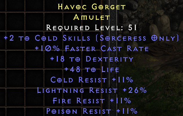 Gfg Vita Sorc Fcr Amulet Life Res Stats - Topic - d2jsp