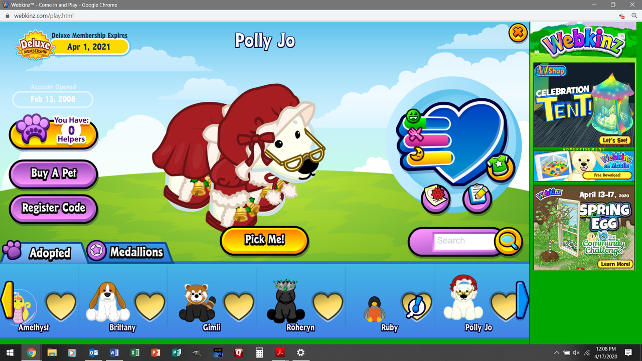 Selling - Deluxe Dream Webkinz Account from 2008: 19 Pets, 25+ Estore ...