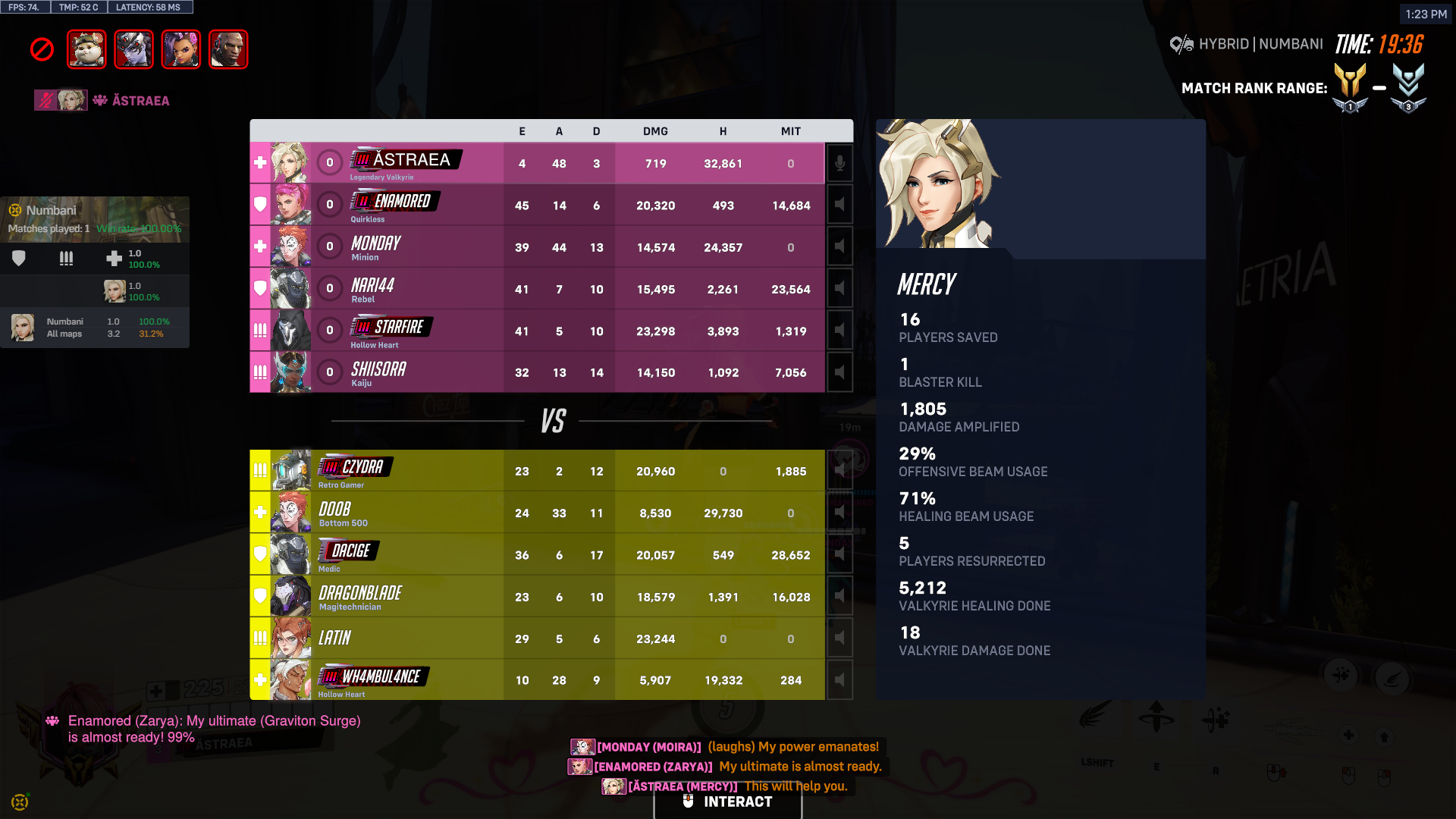Mercy Main vs. Drives ♡ 4:48:3 | OWReplays — Share Overwatch 2 Replay Codes