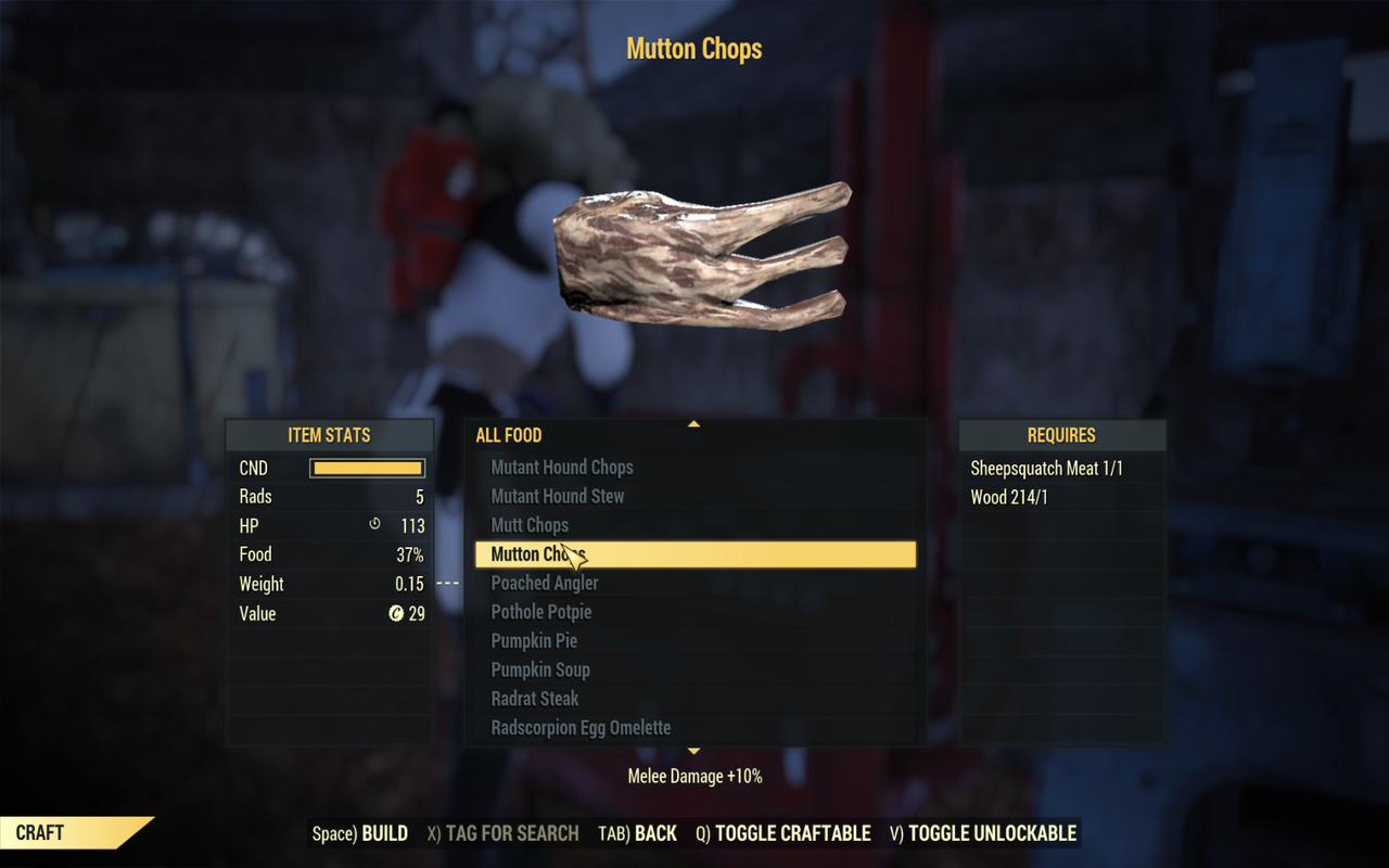 Sheepsquatch Confirmed: I found its meat. : r/fo76