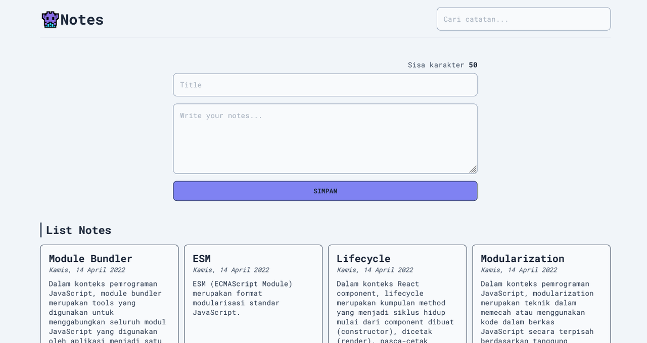 Github Gerrygeoppersonal Notes Dicoding Submission React
