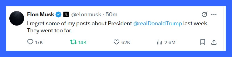Elon Musk apologizes to Trump, says his remarks went too far - Stormfront