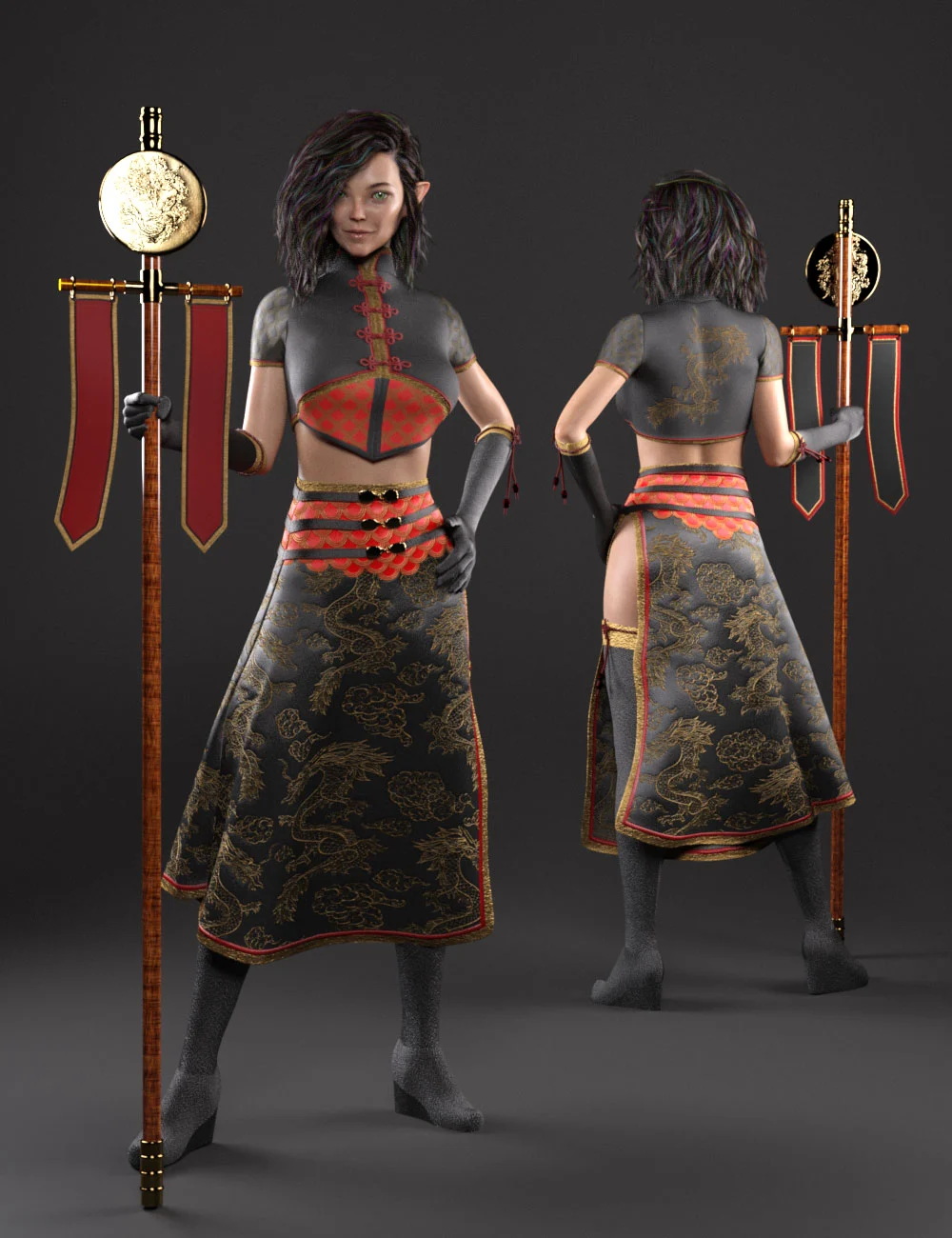 DForce Delicata Mage Outfit + Poses - Free Daz 3D Models