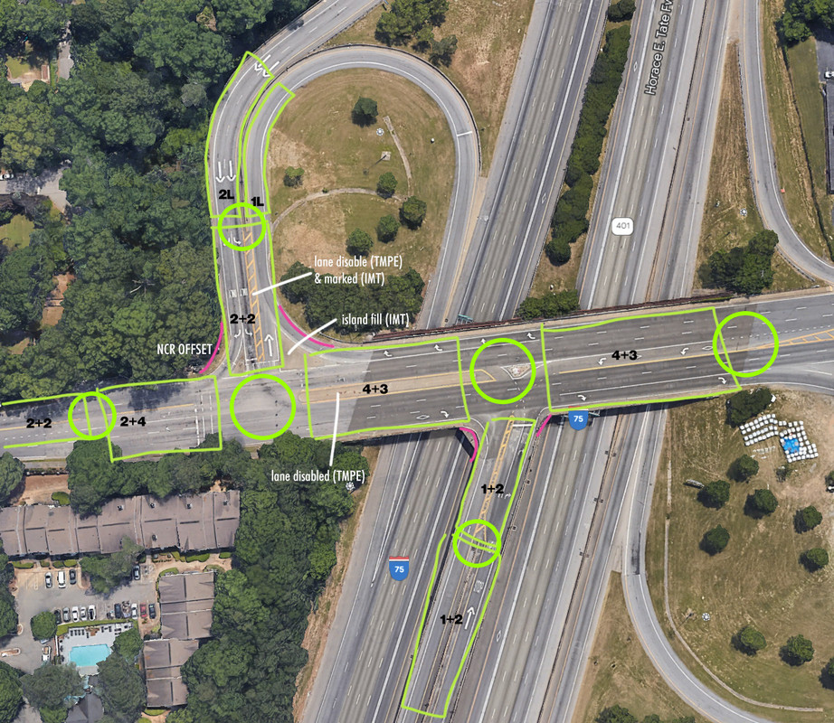 Help/Tips Needed: HOV Exit Ramps - two parallel one-way lanes into one ...