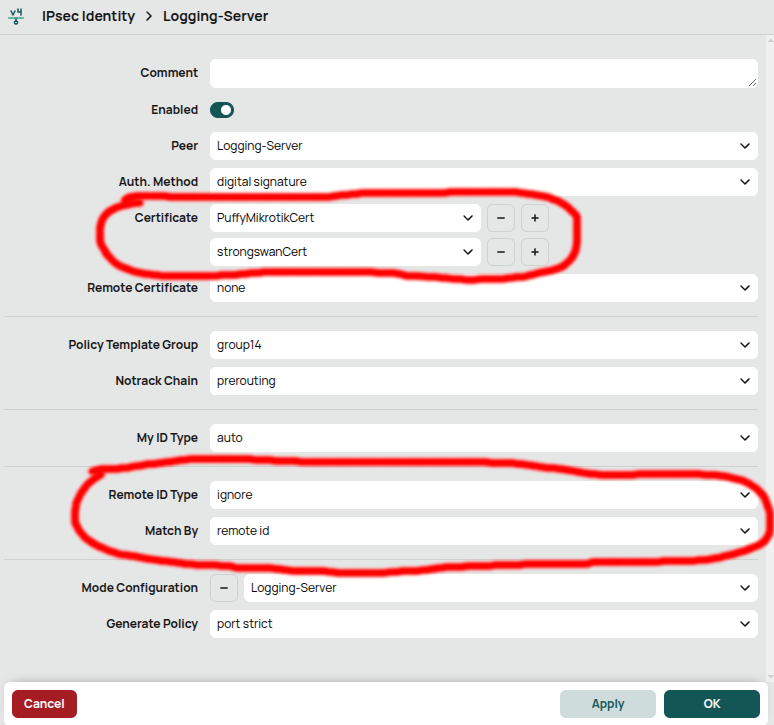 IPsec certification/authentication problem - General - MikroTik community forum