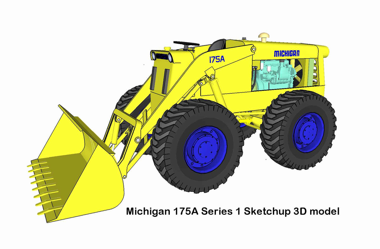 Michigan 175 DS forklift tractor, Falklands conflict 1982 - dimensions ...
