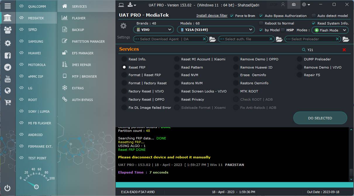 Vivo Y21A V2149 FRP Reset Done 1Click UAT PRO - GSM-Forum