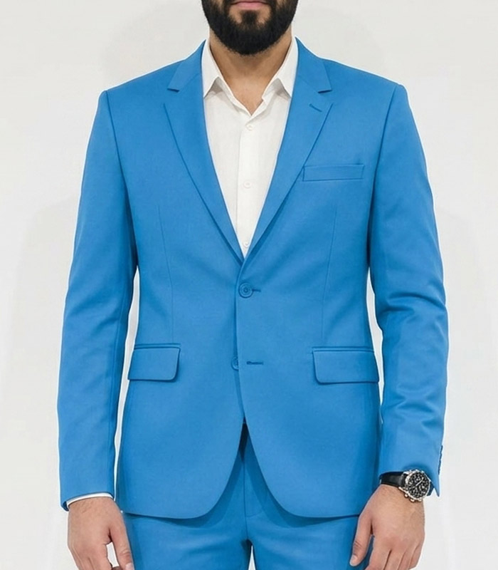 Men's Formal Blazer Color: (BASIC989) Light BLUE - FIT ELEGANCE