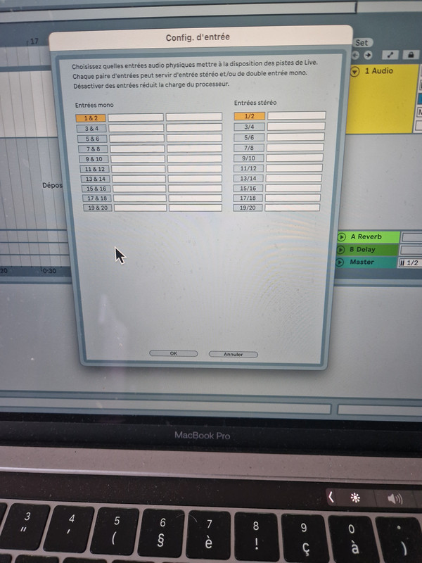 Configuration d'entrée Ableton Guillaume — Postimages