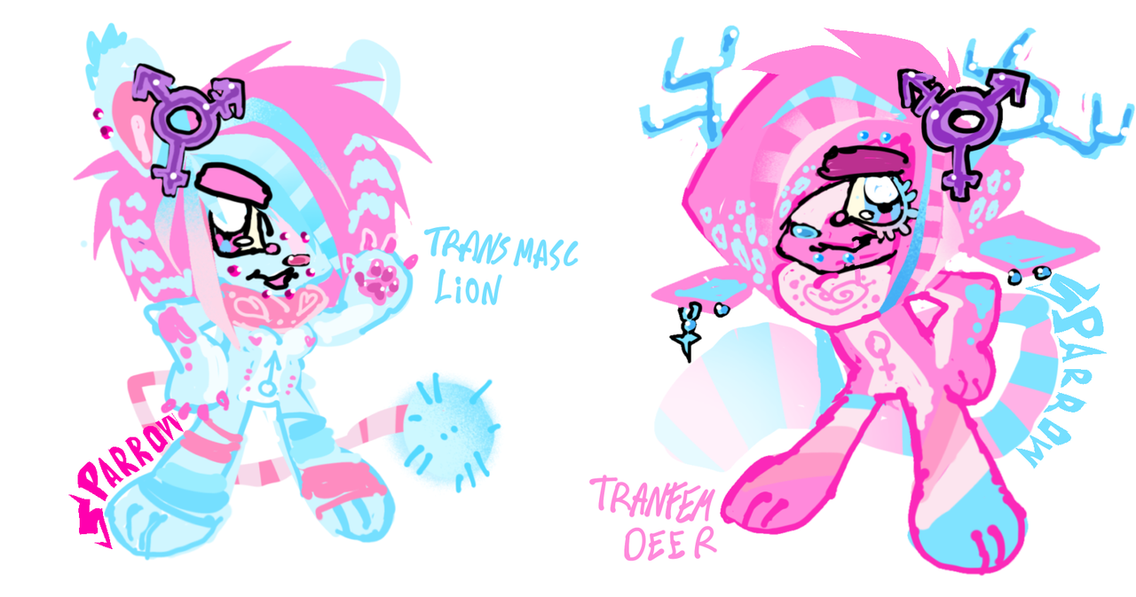 Trans flag adopts! on Toyhouse