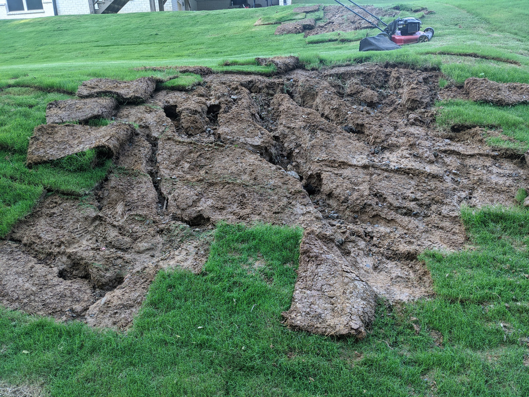 Dirt washed away on new Bermuda sod | Lawn Care Forum
