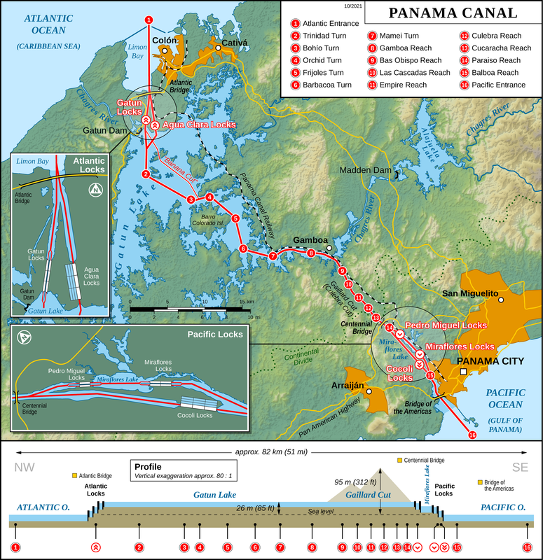 Panama Canal Map EN — Postimages