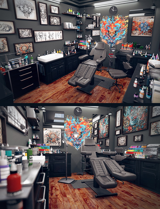 Trendy Tattoo Shop 2026 - Free Daz 3D Models