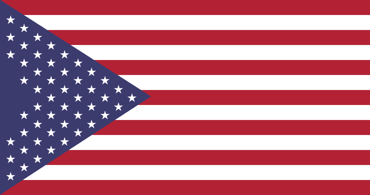 USA flag with triangular canton : vexillology