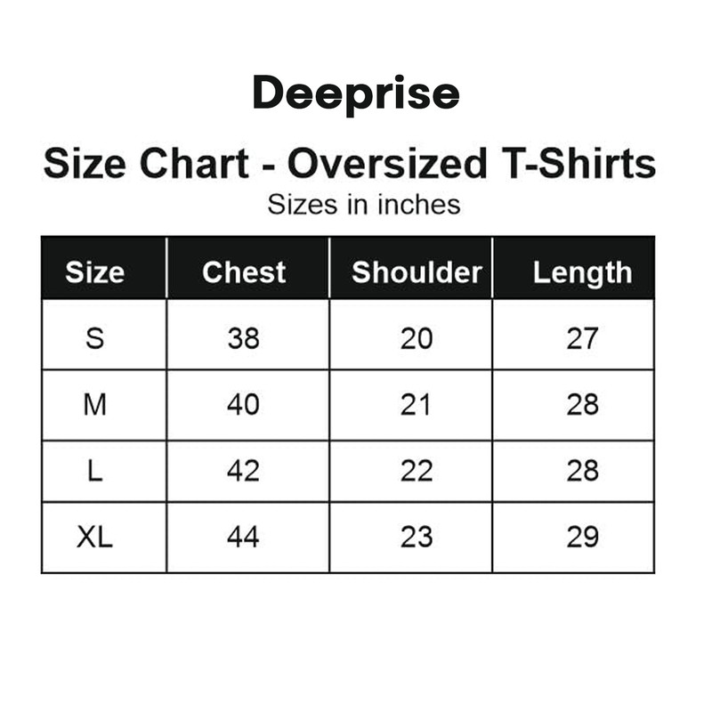 sizechart for deeprise oversized — Postimages