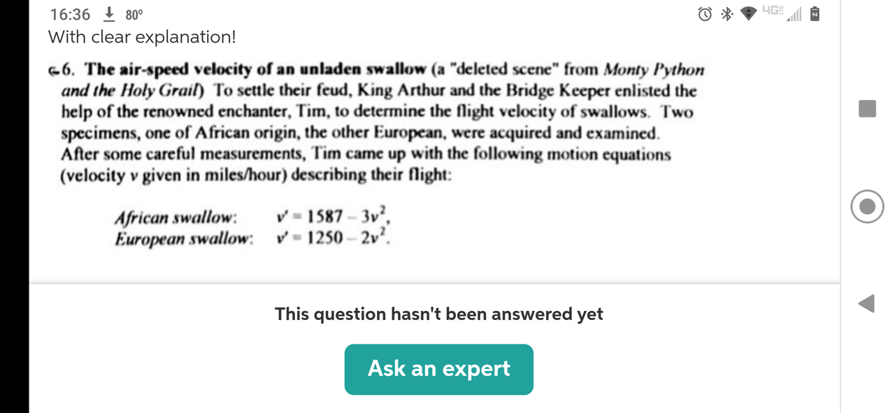 Airspeed of unladen swallow — Postimages