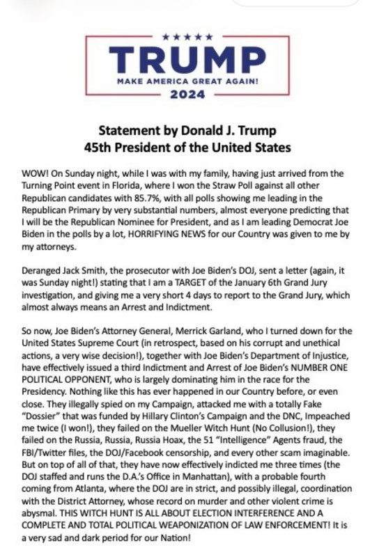 Trump Indictments, trials and/or pleas GDT - TippingPitchers.com