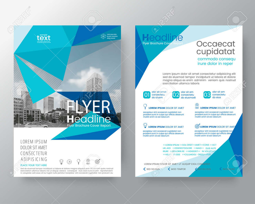 95465247 fondo geométrico azul abstracto para el diseño de flyer folleto folleto diseño de ...