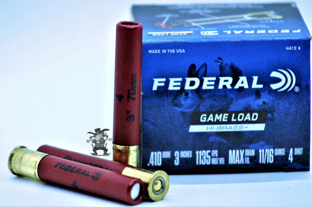 410 FEDERAL GAME-LOAD HI-BRASS 3 inch 410 Shells NO.4 Shot 25 Rounds ...