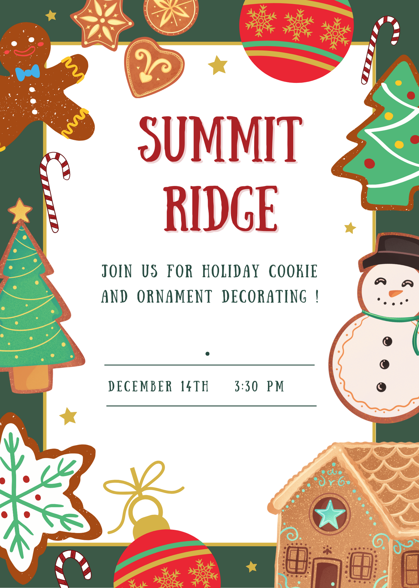 Green and Red Illustrated Christmas Fair Invitation (1) — Postimages