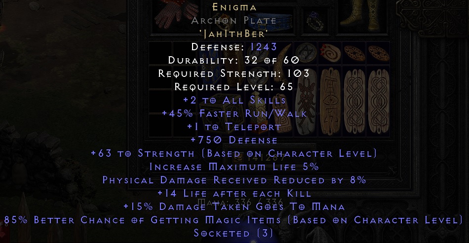 Offer My Enigma In Archon Plate 1243def - Topic - d2jsp