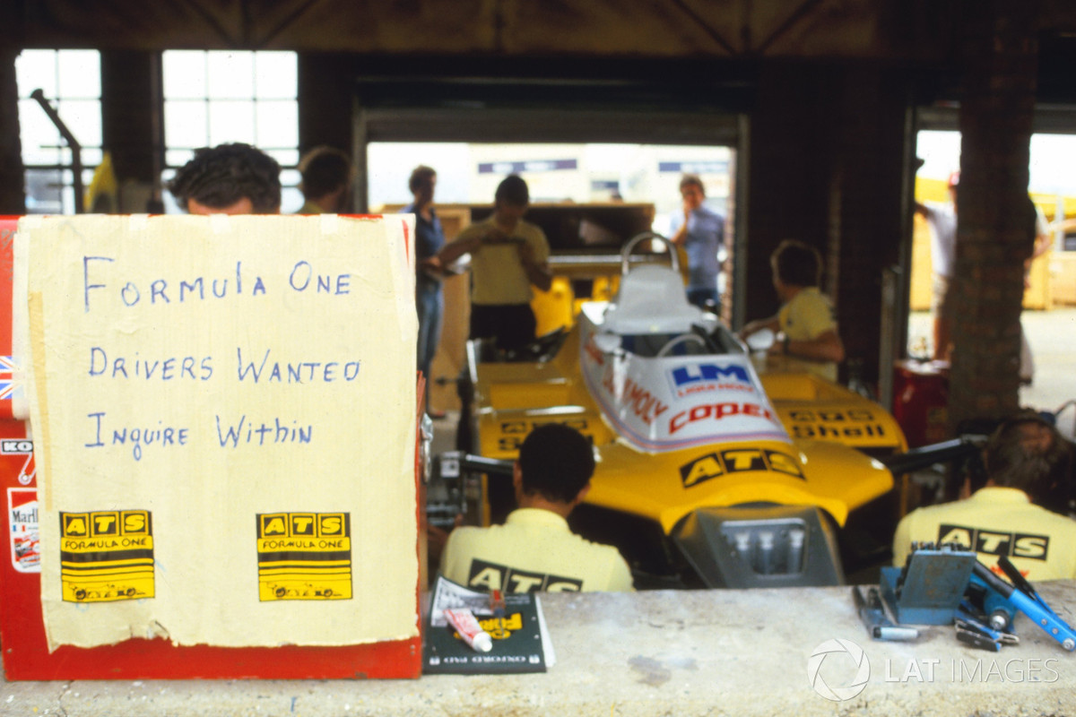 f1 south african gp 1982 the ats team advertise for formula one drivers ...