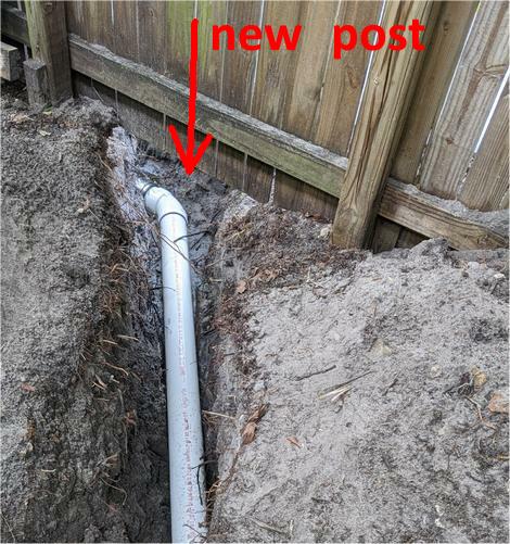 A new 4x4 fence post in the middle of a trench | DIY Home Improvement Forum